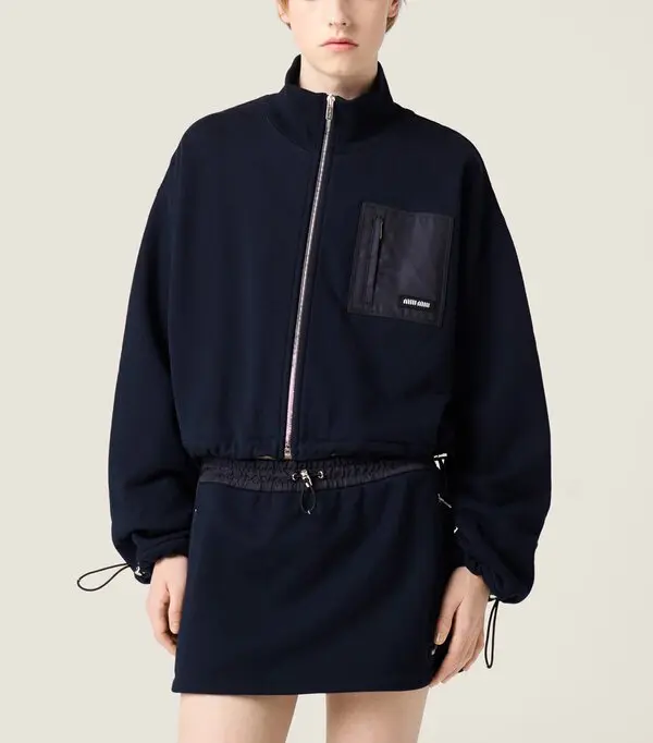 Miu Miu Cotton Zip-up Sweatshirt