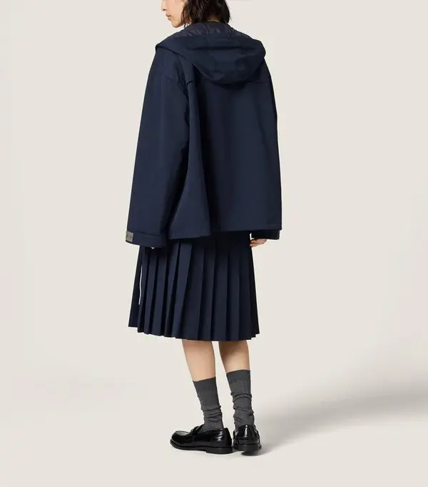 Miu Miu Pleated Ripstop Midi Skirt