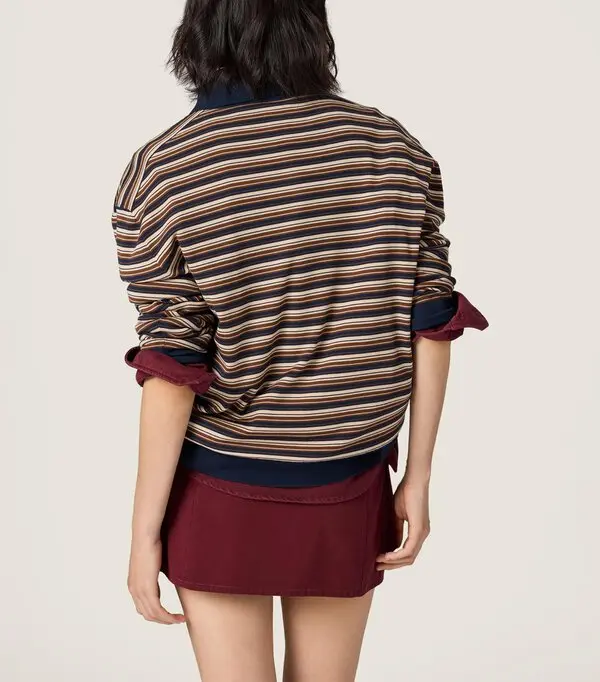 Miu Miu Virgin Wool Stripe Polo Shirt
