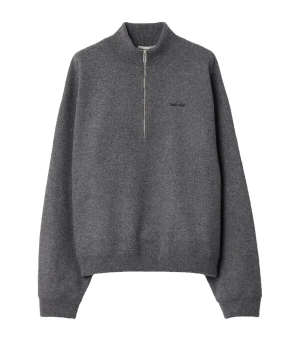 Miu Miu Cashmere Quarter Zip Sweater