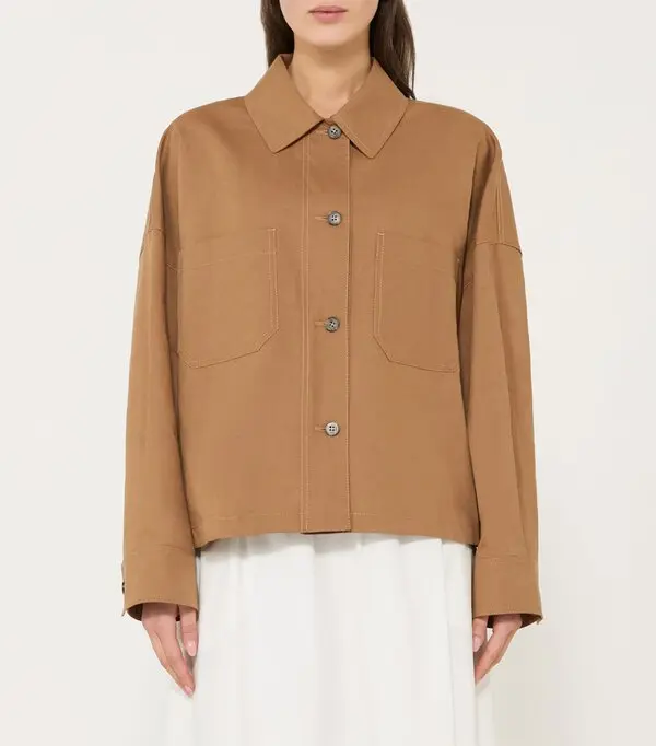 Max Mara Cotton-linen Shirt Jacket - Brown