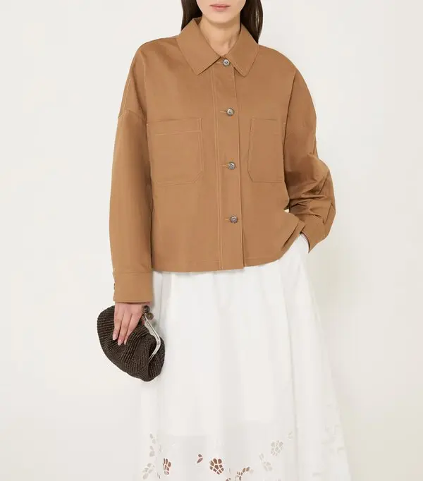 Max Mara Cotton-linen Shirt Jacket - Brown