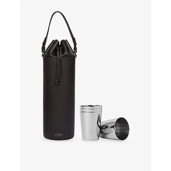 Smythson Panama Logo-embossed Wine Tote