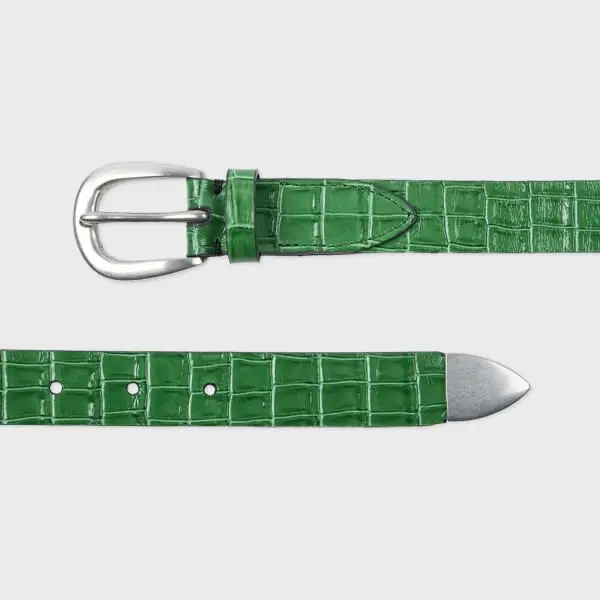 Paul Smith Croc-emboss Leather Belt - Green