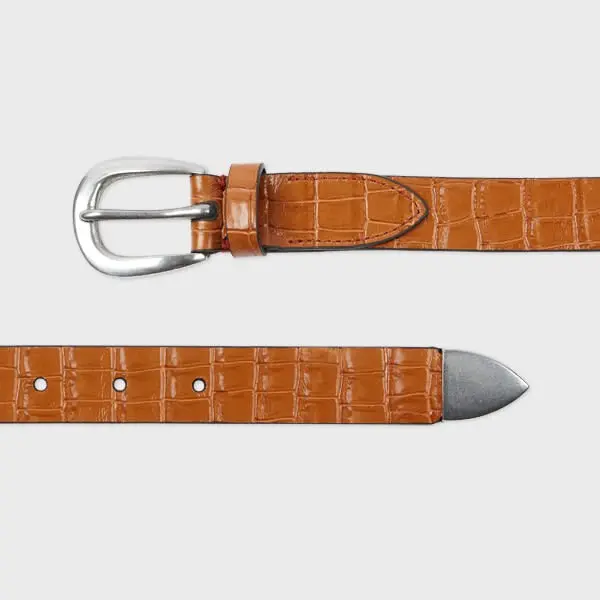 Paul Smith Croc-emboss Leather Belt - Orange