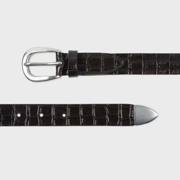 Paul Smith Croc-emboss Leather Belt - Brown
