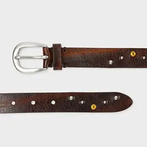 Paul Smith Leather Studded Belt - Brown