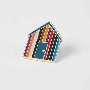 PAUL SMITH LOVES BARBOUR Beach Hut Pin Badge - White