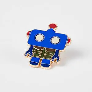 PAUL SMITH LOVES BARBOUR Robot Pin Badge - White