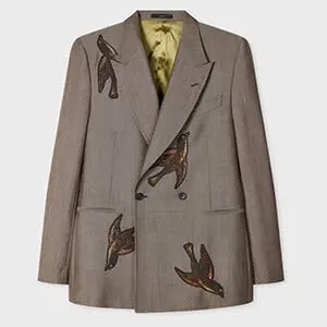 Paul Smith Wool-mohair Bird Embroidered Blazer