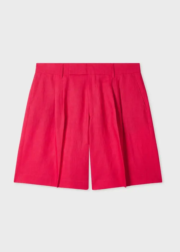 Paul Smith Linen Tailored Shorts - Pink