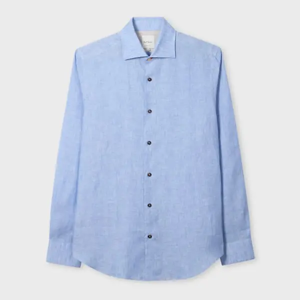 Paul Smith Slim-fit Light Linen Shirt - Blue