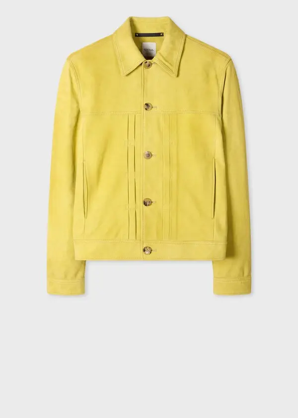 Paul Smith Nubuck Leather Pleated Trucker Jacket