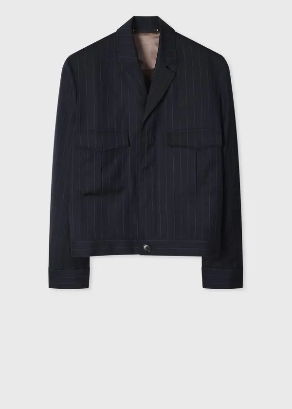 Paul Smith Pinstripe Wool-linen Jacket