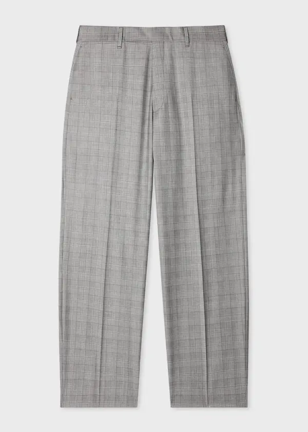 Paul Smith Relaxed-fit Check Wool Trousers - Grey