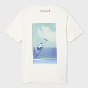 PAUL SMITH LOVES BARBOUR Whisper 'scoop' Print T-shirt - White