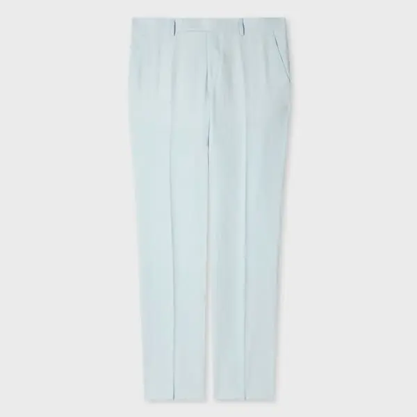 Paul Smith Tapered Linen Trousers - Blue