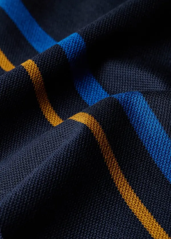 Paul Smith Navy Stripe Cotton Polo Shirt