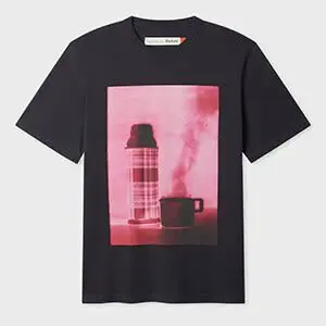 PAUL SMITH LOVES BARBOUR Dark Navy 'crosby' Print T-shirt - Blue