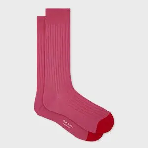 Paul Smith Cotton-silk Ribbed Socks - Pink