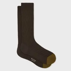 Paul Smith Cotton-silk Ribbed Socks - Brown