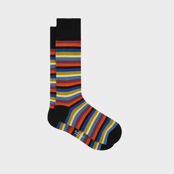 Paul Smith Multistripe Socks - Black