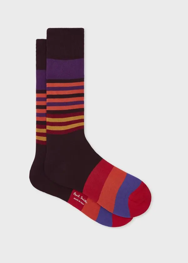 Paul Smith Bold Stripe Cotton-blend Socks - Red