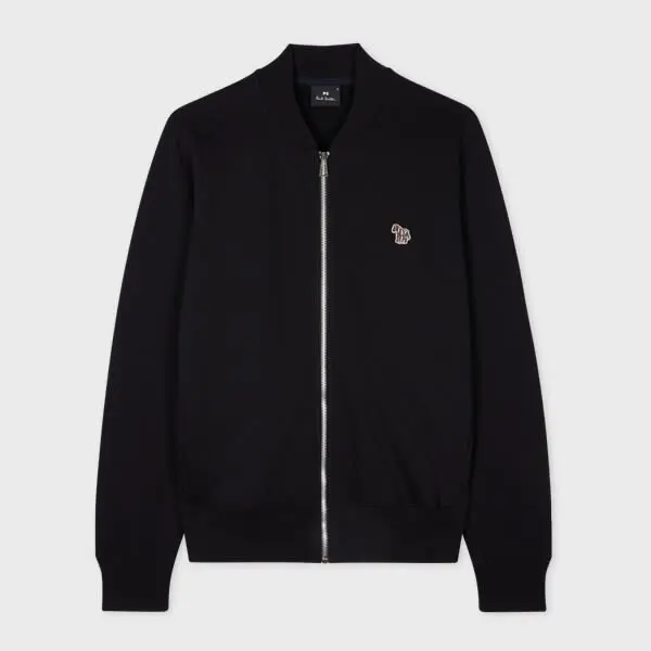 Paul Smith Zebra Logo Organic Cotton Bomber Jacket - Black