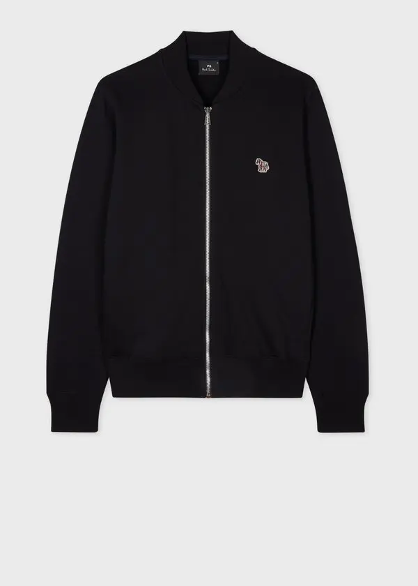 Paul Smith Zebra Logo Organic Cotton Bomber Jacket - Black