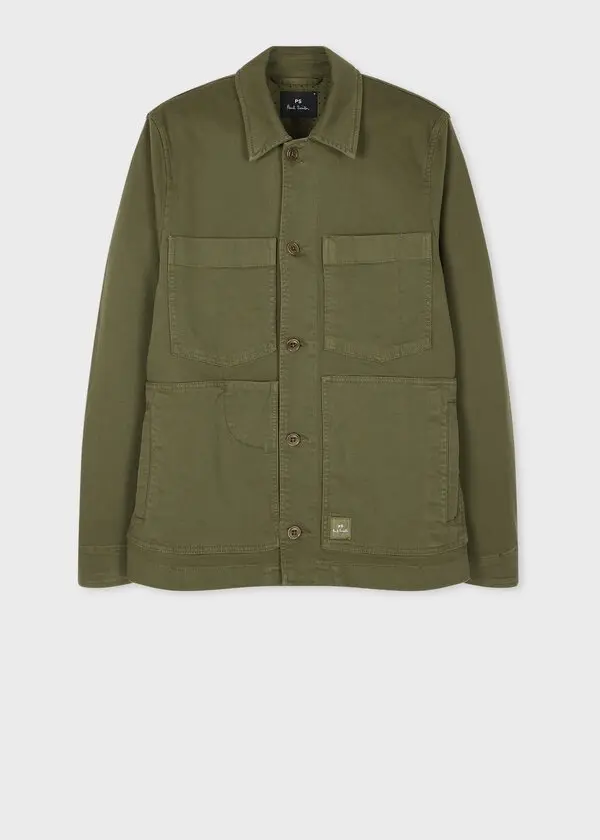 Paul Smith Gart-dyed Organic Cotton Work Jacket - Green