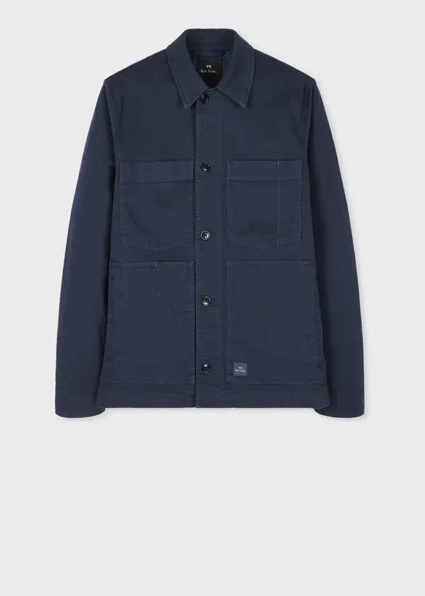 Paul Smith Gart-dyed Organic Cotton Work Jacket - Blue