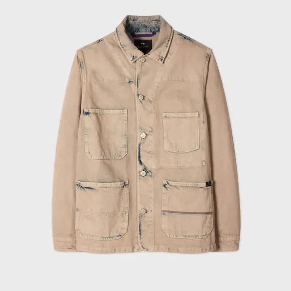Paul Smith Bleach-wash Denim Work Jacket - Grey
