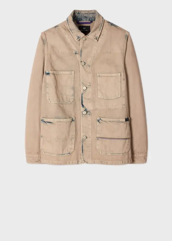 Paul Smith Bleach-wash Denim Work Jacket - Grey