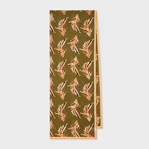 Paul Smith Khaki 'le Peche Fish' Cotton Scarf - Brown