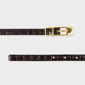 Paul Smith Leather Croc Belt - Brown
