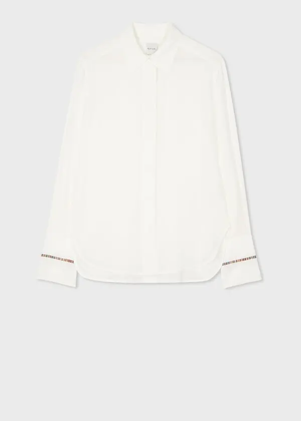 Paul Smith Silk 'signature Stripe' Detail Shirt