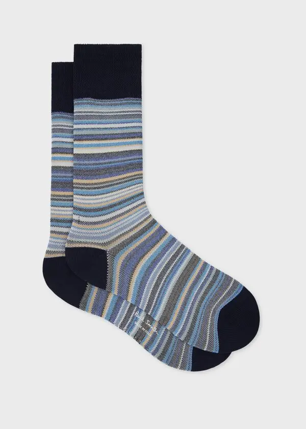 Paul Smith Signature Stripe Socks - Blue