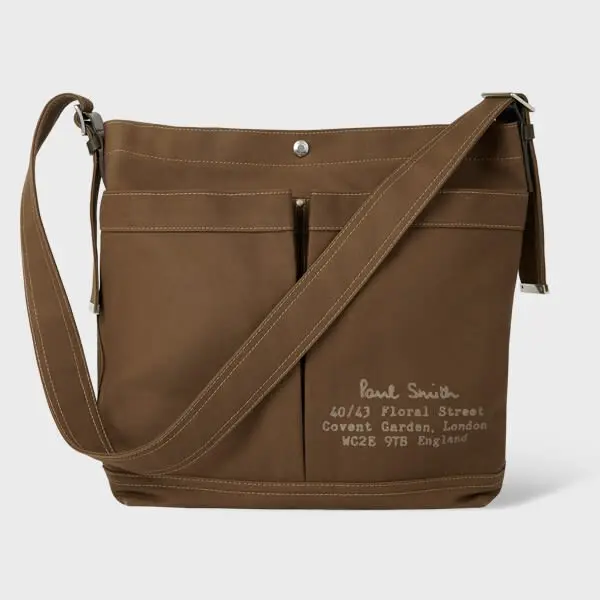 Paul Smith Adjustable Tekwax Cotton Tote Bag - Brown