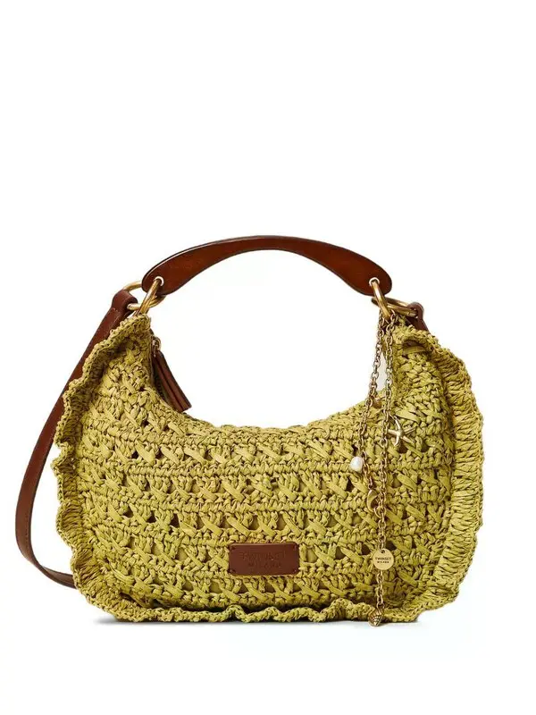 TWINSET Croissant Woven Shoulder Bag