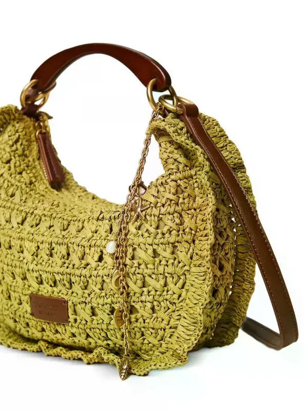 TWINSET Croissant Woven Shoulder Bag