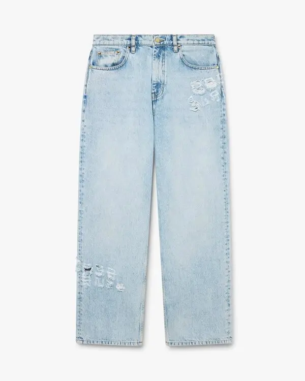 Casablanca Light Wash Graffiti Denim Jeans