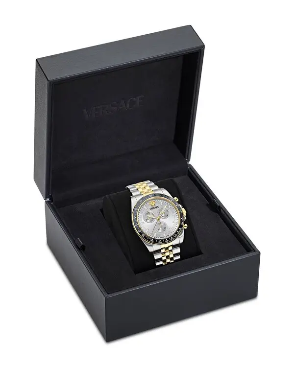 Versace Greca Wave Chronograph, 43mm - Two Tone