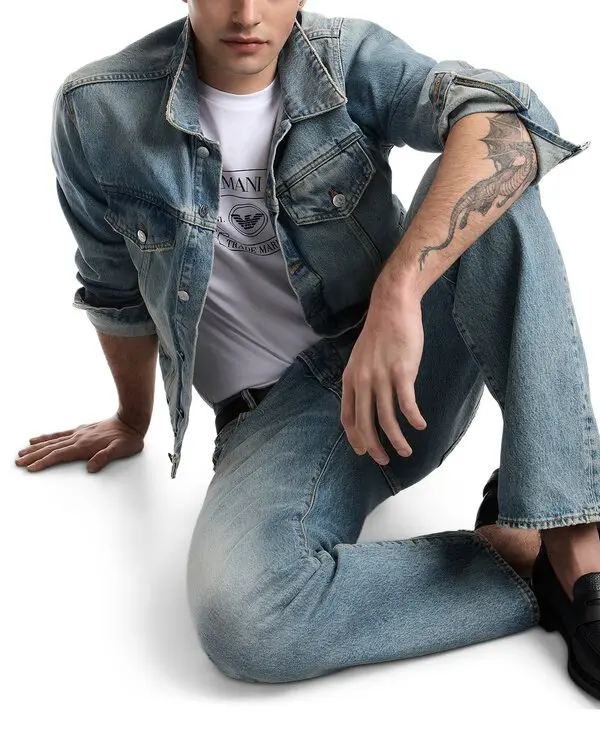 Emporio Armani Blouson Denim Jacket - Light Blue Denim