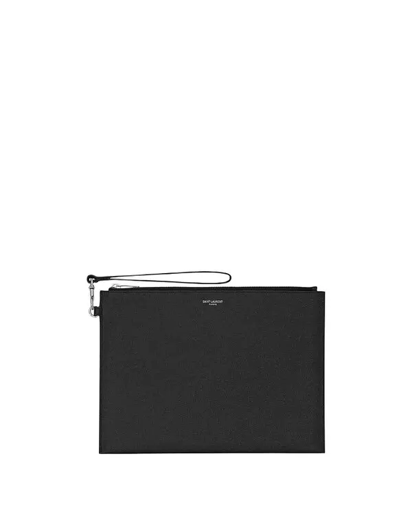 Saint Laurent Paris Zipped Tablet Holder - Noir