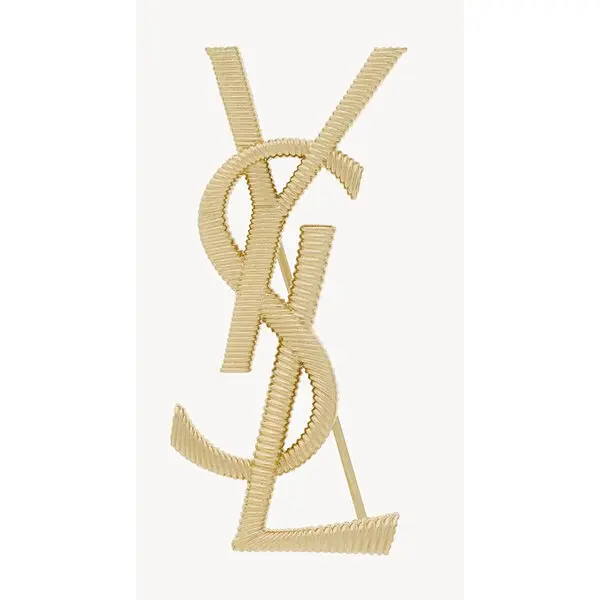 Saint Laurent Cassandre Brooch - Pale Gold