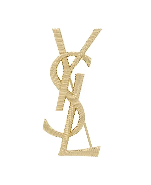 Saint Laurent Cassandre Brooch - Pale Gold