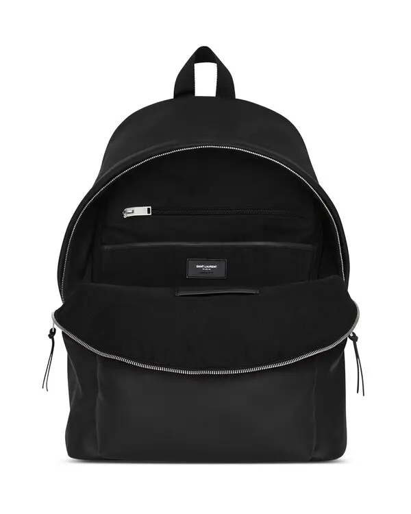 Saint Laurent City Backpack In Matte Leather - Black