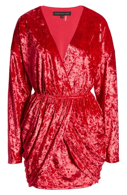 Endless Rose Wrap Front Crushed Velvet Mini Dress