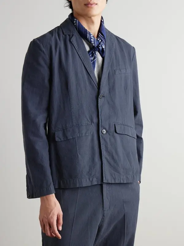 Folk Lunar Linen And Cotton-blend Blazer