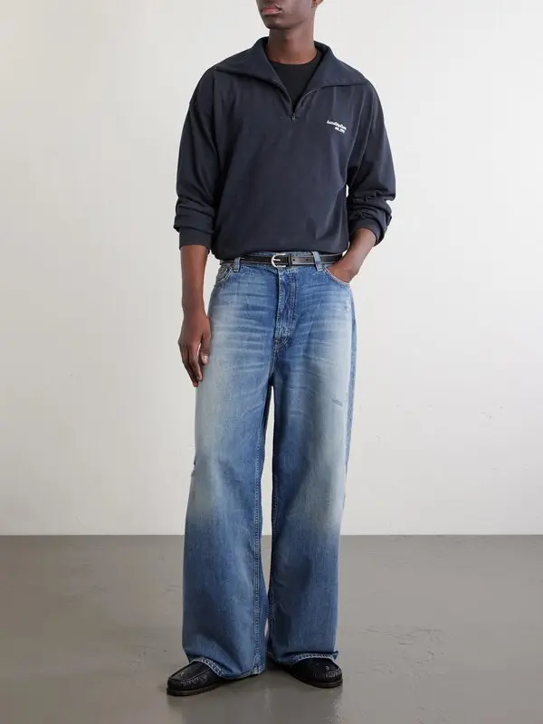 Acne Studios Wide-leg Distressed Jeans